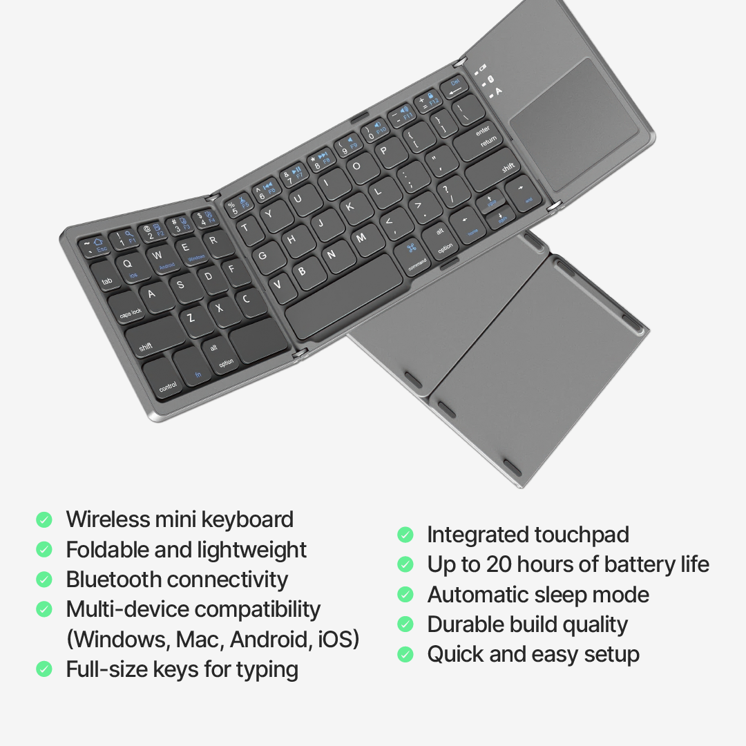 NanoFold Bluetooth Mini Keyboard – BlueBolt Chargers